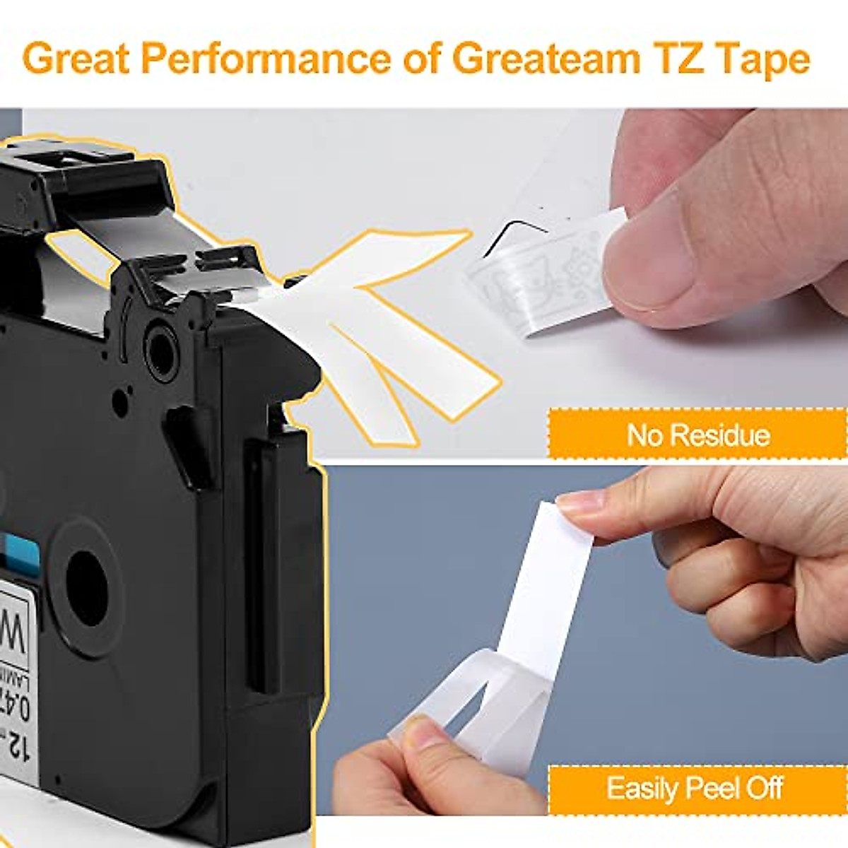Greateam Label Tape 12mm Compatible with Brother TZe TZ Tape TZe-335/T535/MQL35, P-Touch 12mm 0.47 Inch Label Maker Tape Use for Brother P-Touch PT-D210 PT-D400 PT-D600 PT-H110 PT-1280 PT1290, 3-Pack