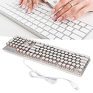 Mechanical Gaming Keyboard, Mechanical Keyboard RGB Backlight Ergonomic Design 104 Keys Typewriter Style for Office Red Switch