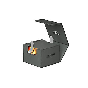 Ultimate Guard Sidewinder 133+, Deck Box for 133 Double-Sleeved TCG Cards, Grey, Magnetic Closure & Microfiber Inner Lining for Secure Storage