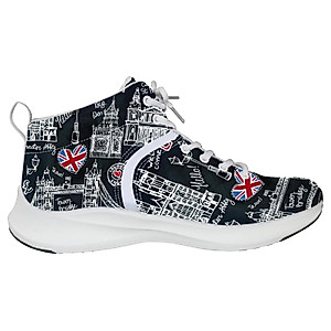 England London Symbols Black Mens Shoes Athletic Running Shoes Lightweight Sneakers Walking Gym Shoes