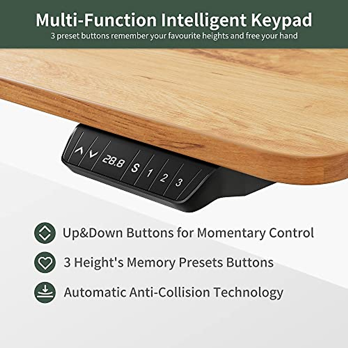 FEZIBO 40 x 24 Inches Standing Desk with Drawer, Adjustable Height Electric Stand up Desk with Storage, Sit Stand Home Office Desk, Ergonomic Computer Desk, Light Rustic