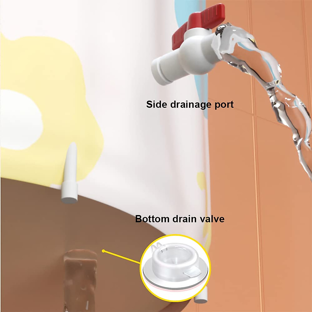 Genrenyen Portable Bathtub for Adults Foldable PVC SPA Soaking Standing Bath Tub for Shower Stall, Non-Inflatable Hot Ice Bath Tub with Thickened Thermal Foam to Keep Temperature