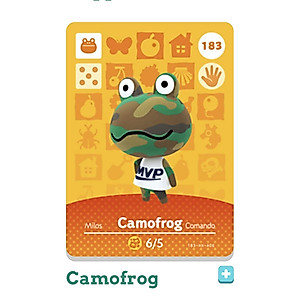 Nintendo Animal Crossing Happy Home Designer Amiibo Card Camofrog 183/200 USA Version