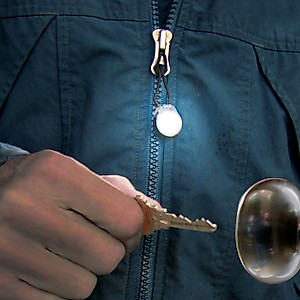 Nite Ize ZipLit LED Zipper Pull, LED Light With Pull Cord For Easy Attachment To Zippers, White LED