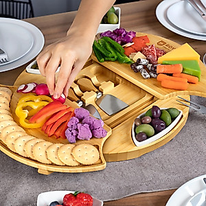 ROYAL CRAFT WOOD Large Round Cheese Board and Knife Set
