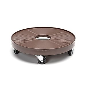 DeVault Enterprises DEV3000E 16 inch Plant Dolly with Hole Espresso, Black