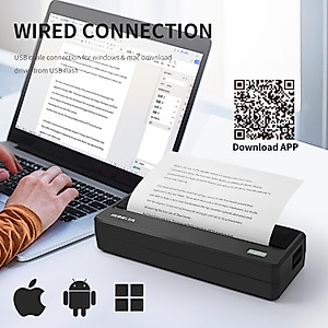 Rongta Portable Printer Wireless for Travel, 300DPI Thermal Inkless Bluetooth Mobile Printer, Support 8.5" X 11" US Letter, Compatible with Android iOS Phone & Laptops (Gray)