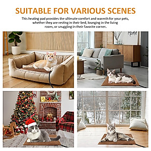 Pet Heating Pad, Electric Heated Pad for Dog Cat, Warm Mat Waterproof Dogs Cats Beds with Constant Temperature,Chew Resistant Cord, Comfortable Heater Heater Blanket Puppy and Kitten (S:16'' x 13'')