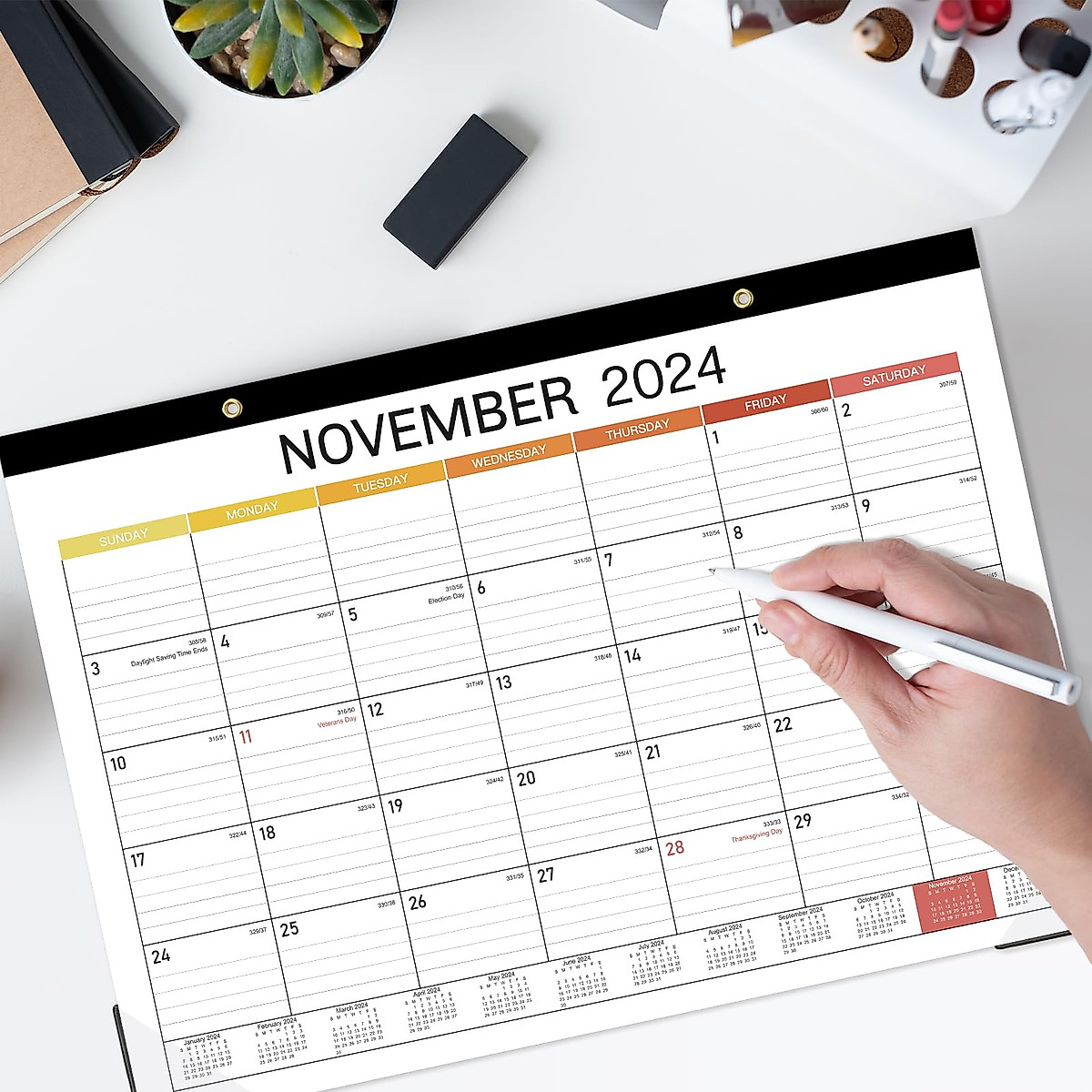 2024-2025 Desk Calendar - Large Desk Calendar 2024-2025, JULY 2024 - JUNE 2025, 17" x 12", Large Ruled Blocks, Tear Off, Corner Protectors, Desk/Wall Calendar for Planning and Organizing