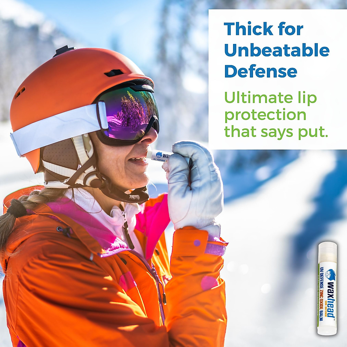 Waxhead Lip Sunscreen with Zinc Oxide Lip Balm SPF 20 Zinc Oxide Sunscreen Chapstick Sunblock for Lips, Reef Safe Waterproof Non-Nano Biodegradable Protection with Lanolin, Shea Butter (Mint 4 Pack)