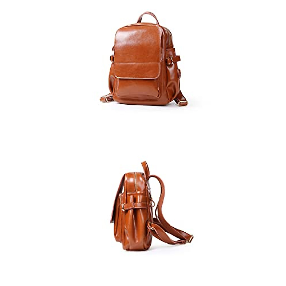 Cute  Purse Backpack for Women Genuine Leather Fashion Multipurpose Design Handbags and Casual Travel Shoulder Bag Medium  (Brown)