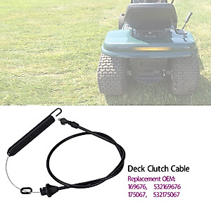 Rinlius 169676 175067 Deck Clutch Cable fits Craftsman LT1000 LT2000 DLT 3000 42 inch Deck Riding Mower for Poulan Husqvarna AYP Ryobi Lawn Mowers Replaces 532169676 532175067