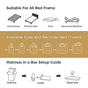 MLILY EGO Copper King Memory Foam Mattress 12 Inch, Copper Gel Infused Mattress Bed in A Box CertiPUR-US Certified Made in USA, Medium Plush, 76”x80”x10”, Darkgray