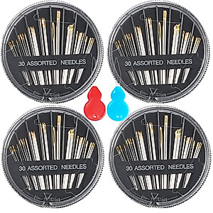 Eketirry Premium Hand Sewing Needles，30-Count Assorted Needles for Sewing Repair, 6 Different Sizes Sewing Needles with 2 Threaders (1)
