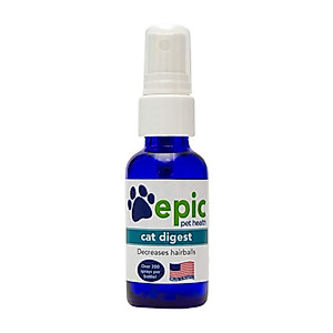 Cat Digest -Natural Electrolyte Supplement That Reduces Hairballs, Promotes Healthy Digestion, and Helps with Constipation (1 Ounce, Spray)