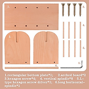 Yarn Holder for Crocheting, 9 Thread Spool/Multifunctional Beech Thread Rack Organizer for Macrame Weaving Cord/String, Knitting Embroidery Accessory Prevent Yarn Tangling