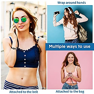 hwojjha 4 Sets Phone Lanyard Tether with Patch Phone Tether Phone Strap for Drop Protection Outdoor Hiking Cycling Climbing (Black)