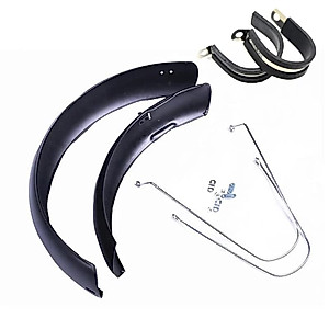 RNAGRET Bike Fender, Bicycle Fender 20inch Bicycle Mudguard E- Bike Electric 20x4. 0 tire Folding Bike Fender Iron Sturdy Durable Mud Guard Suit (Color : 1 Suit Fender)