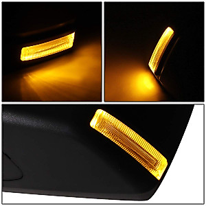DNA MOTORING TWM-058-OE-T222-BK-CL-L Manual Factory Style Side Mirror w/LED Turn Signal Puddle Light Left Compatible with 15-18 F-150 with 8-Pin Plug
