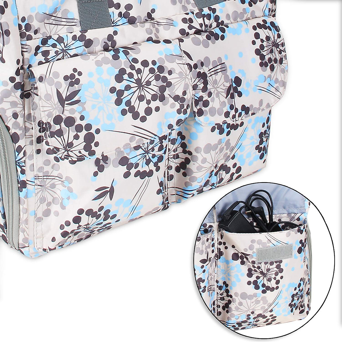 Teamoy Breast Pump Bag Compatible with Spectra S1,S2 and Cooler Bag, Breast Pump Tote Bag with Laptop Sleeve (Up to 14") for Working Moms, Dandelion(Bag ONLY)