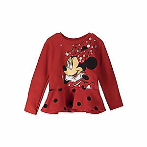 Disney Minnie Mouse Infant Baby Girls Fleece Sweatshirt and Leggings Outfit Set Red/Black 18 Months
