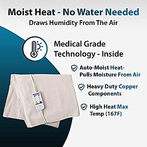 Thermotech Automatic Digital Moist Heating Pad Heating Pad, Beige, king 27 X14