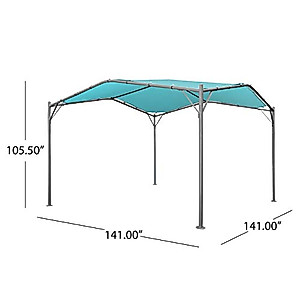 Christopher Knight Home Gladys Outdoor 11.5' x 11.5' Modern Gazebo Canopy, Teal and Silver