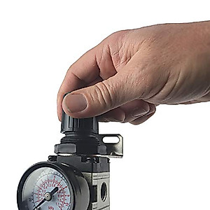 Primefit R1401G Mini Air Regulator with steel-Protected Gauge, 60-Scfm At 100-Psi, 1/4" Npt