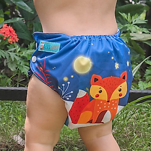 ALVABABY Baby Cloth Diaper 6 Pack with 12 Inserts One Size Cloth Diaper Covers Adjustable Washable Reusable for Baby Girls and Boys