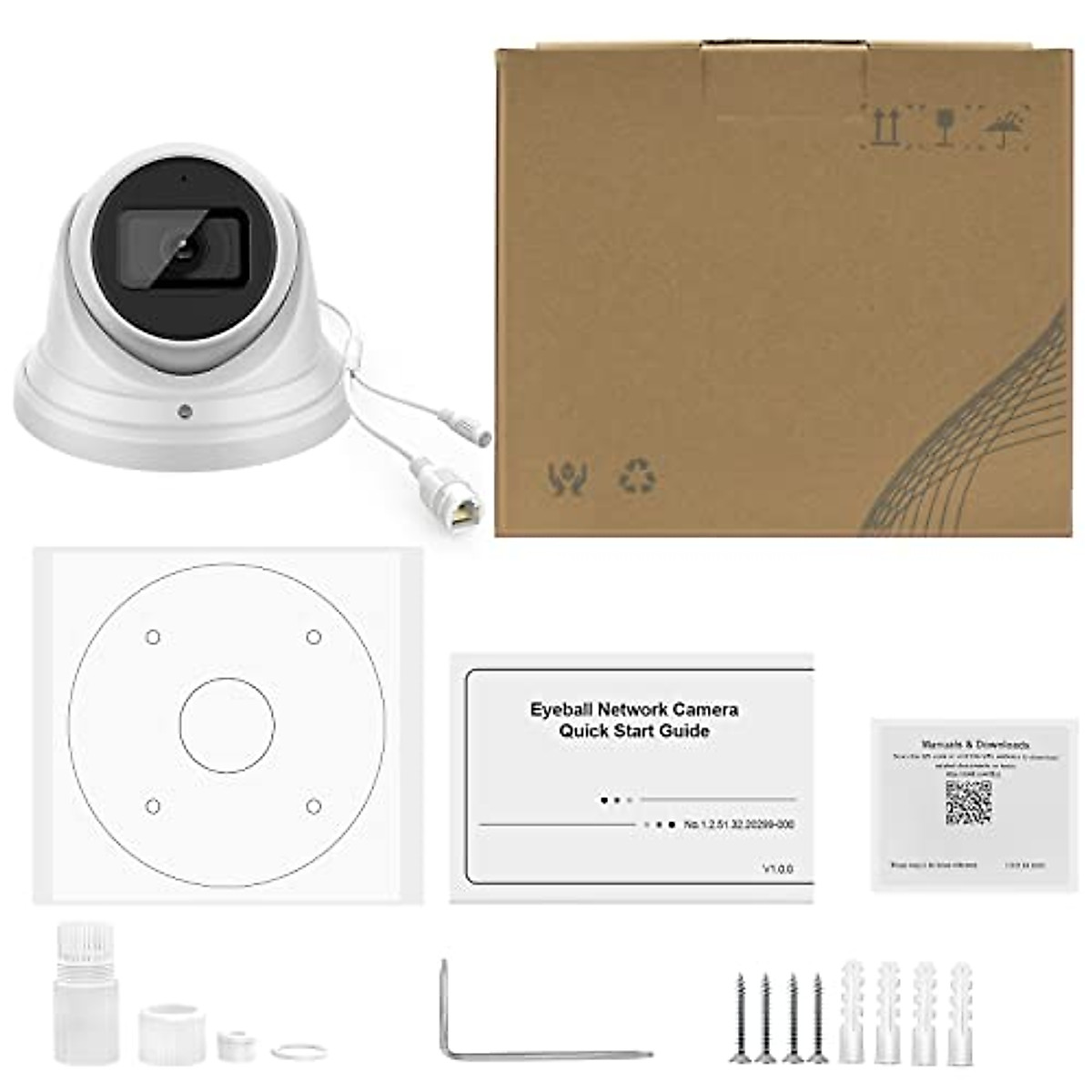 PANOEAGLE Starlight 8MP POE IP Camera Turret, Outdoor 4K Security Camera with Human Vehicle Detection, Built-in Mic, SD Card Slot, 98ft IR Night Vision, 2.8mm Wide Angle Lens, IP67 Waterproof, IVS