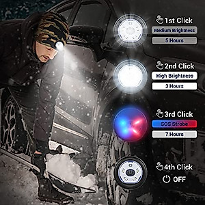 PASTACO Chirstmas Stocking Stuffers Gifts for Men Women, 2 PCS LED Beanie Hat with Light