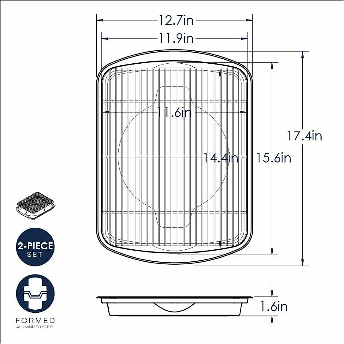 Nordic Ware Oven Crisp Baking Tray, 17.10 x 12.40 x 1.40 inches, Natural
