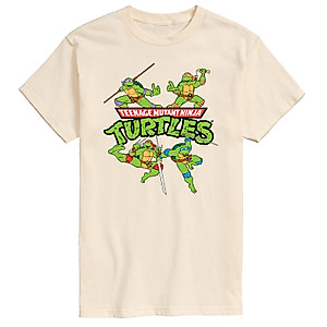 HYBRID APPAREL - Teenage Mutant Ninja Turtles - Turtle Weapons - Men's Short Sleeve Graphic T-Shirt - Size Large Cream