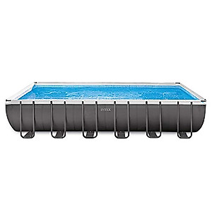 Intex 26363EH Ultra XTR 24ft x 12ft x 52in Frame Above Ground Rectangular Swimming Pool with Pump and Automatic Vacuum Cleaner with a 1.5-Inch Fitting