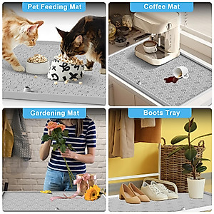 Under Sink Mat Kitchen Waterproof - 34" x 22" for Kitchen and Bathroom Cabinets Under Shelf Liner Organizer Non-Slip Surface Drip Tray Undersink Protector,Light Gray