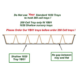 RooTrimmer 200 Cell, 10pcs-Pack Thick Durable Flats Vegetable Fruit Seeds Seedling Plastic Plug Farmer Nursery Trays Roots Propagation