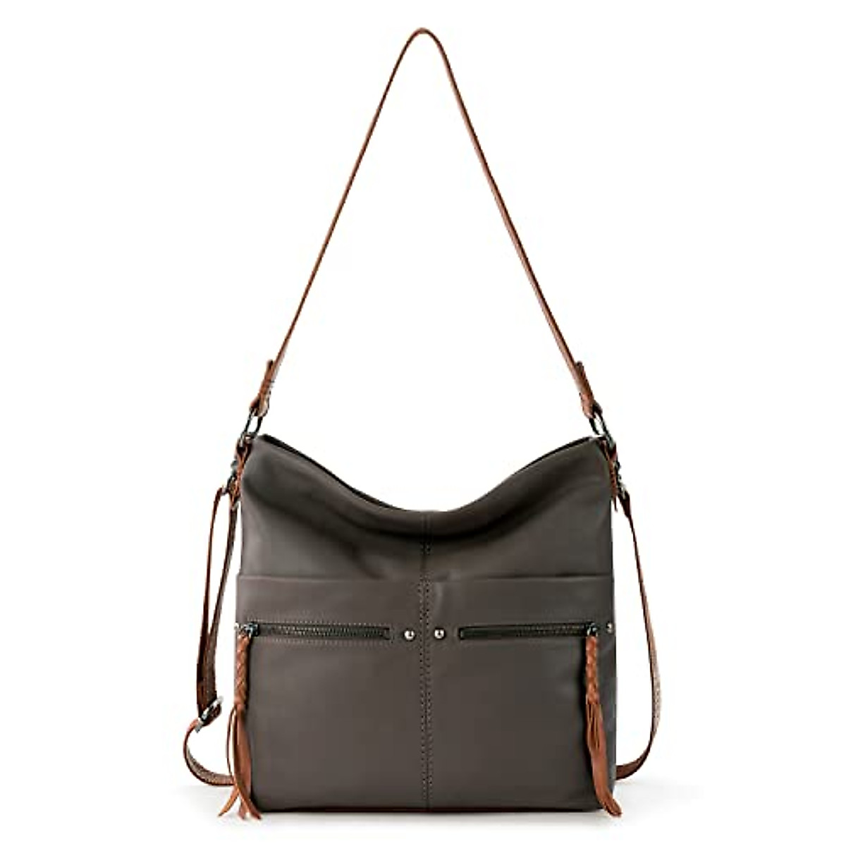 The Sak Womens Ashland Bucket Bag In Leather, Slate, One Size US