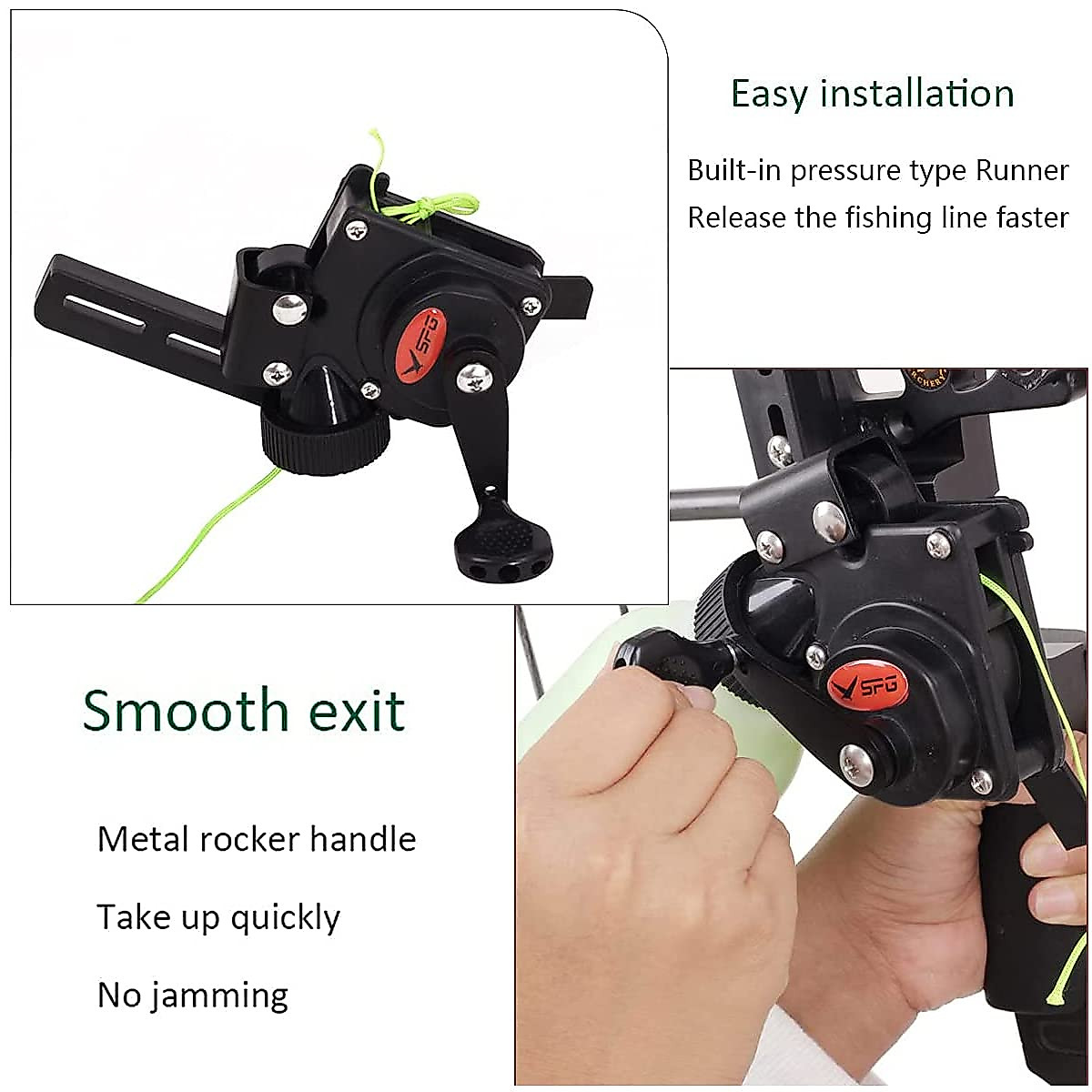 Bow Fishing Reel Archery Bowfishing Tool Accessories Spincast Reel with 40m Fishing Rope for Compound Bow Recurve Bow