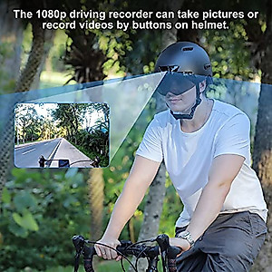 KRACESS Adult Bike Helmet Bluetooth Smart Helmet with Driving Recorder and LED Taillight Function for Urban Commuter Detachable Visor Mens/Womens Bike Helmet(Black)