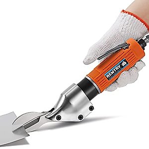NEWTRY 2600RPM Pneumatic Metal Shear Cutter 2-Blade Pneumatic Scissor Metal Stainless Steel Sheet Metal Cutting Tools Industrial Air Cutter for Iron, Aluminum Sheet, Screen Mesh(Standard A)