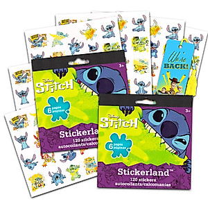 Classic Disney Disney Stitch Party Favor Stickers for Kids - Bundle with Over 200 Lilo and Stitch Stickers for Party Bags Goodie Bags Crafts Plus Toy Story Bookmark (Stitch Party Decorations)