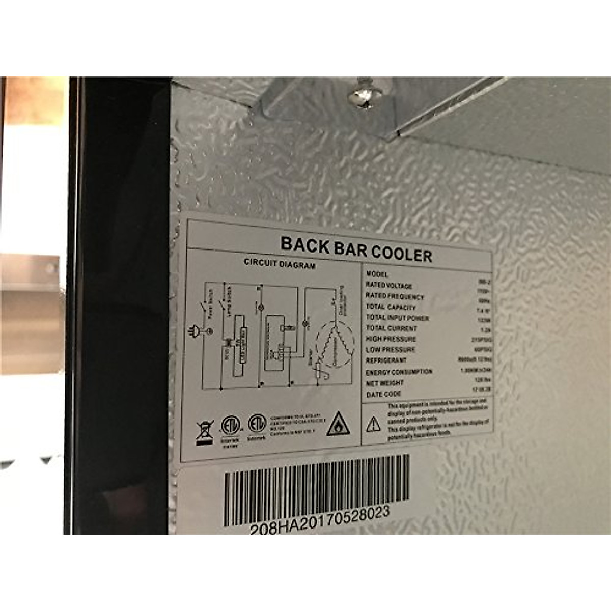 COOLER DEPOT Beer Back Bar Cooler 2 door 35 inch Commercial Refrigerator 35 inch Black Beverage Cooler Counter Height 35 Deg-46 DegF with 2 Glass Door