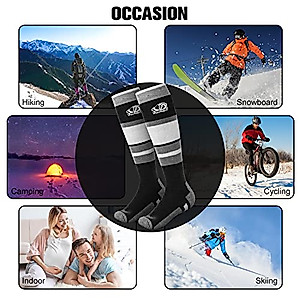 findway Merino Wool Ski Socks, 2/3 Pack Cold Weather Socks for Men Women, Thermal Knee high Warm Socks for Snowboarding