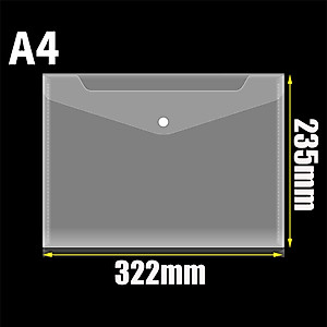 Clear Document Folders Transparent Filing Envelopes Waterproof Plastic Envelopes File Holder Filing Document Poly Envelope with Snap Button Closure for A4 Letter Paper Size (White/5 Pcs )