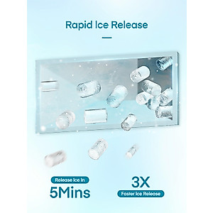 Nugget Ice Maker Countertop, Makes 33lbs Crunchy ice in 24H, 5.3lbs Basket at a time, Self-Cleaning Pebble Ice Machine with Scoop and Basket, Portable Ice Maker for Home/Kitchen/Office/Bar, FOHERE