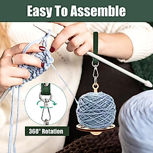 Portable Wrist Yarn Holder, Wooden Wrist Yarn Holder, Yarn Holder for Crocheting, Yarn Spinner for Crocheting, Yarn Holder with Wrist Strap, Presents for Craft Lovers