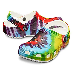 Crocs Unisex-Adult Classic Tie Dye Clogs, Multi, 9 Women/7 Men