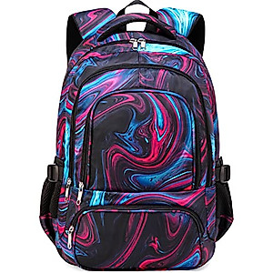BLUEFAIRY Girls Backpack Teens Kids Elementary School Bags for Teenager Primary Bookbags Middle High School Lightweight Waterproof Sturdy Durable Gift (ROCK-FLOW