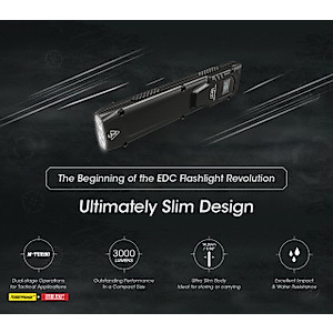 EdisonBright Nitecore EDC27 3000 Lumen USB Rechargeable Slim Body LED Flashlight Brand Charging Adapter