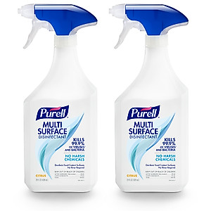 PURELL Multi Surface Disinfectant Spray, Citrus Scent, 28 fl oz Capped Bottle with Spray Trigger in Pack (Pack of 2), 2844-02-ECCAL